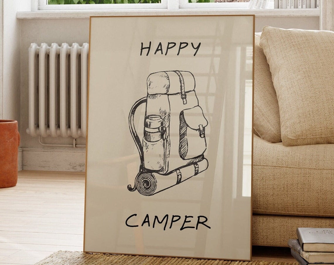 Dopaprint UNFRAMED PAPER POSTER Vintage Camping Print Backpacking ...