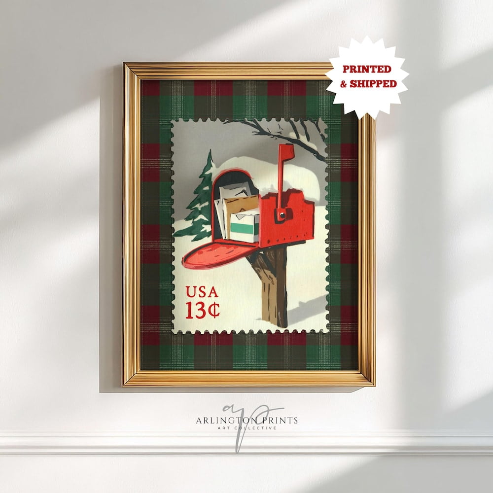 Dopaprint UNFRAMED PAPER POSTER Vintage Chris.Tmas Stamp Art, Retro ...