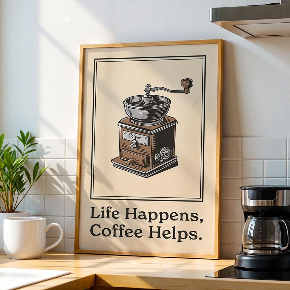 Dopaprint UNFRAMED PAPER POSTER Vintage Coffee Grinder Coffee Poster ...