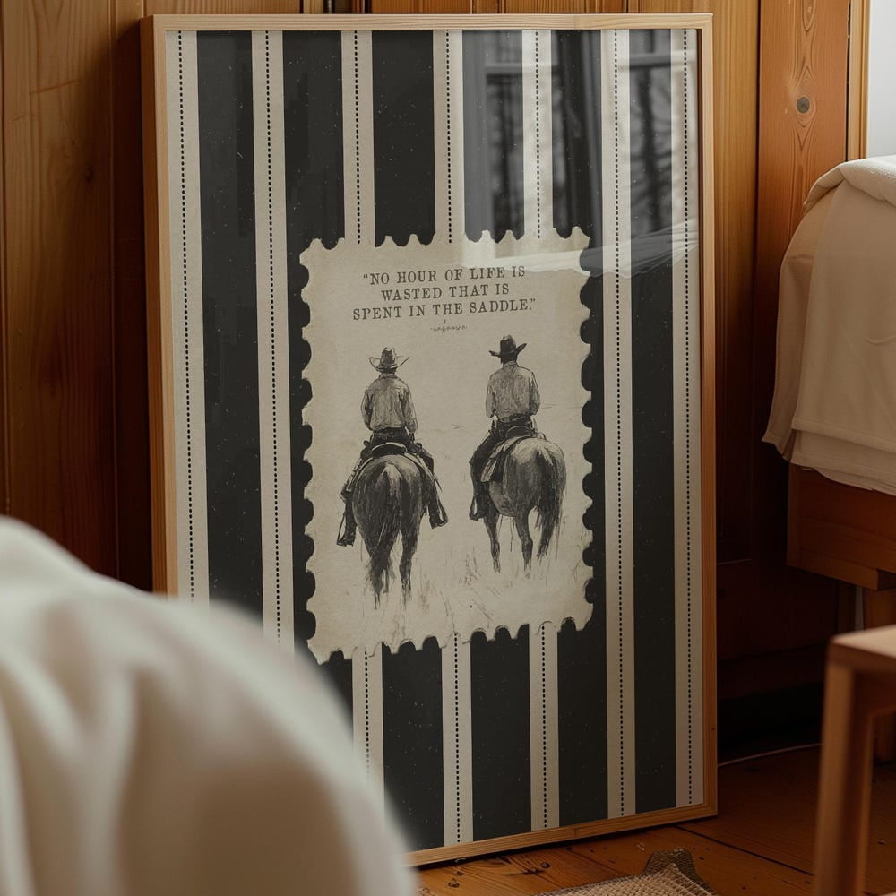 Dopaprint UNFRAMED PAPER POSTER Vintage Cowboy Rodeo Print Western ...