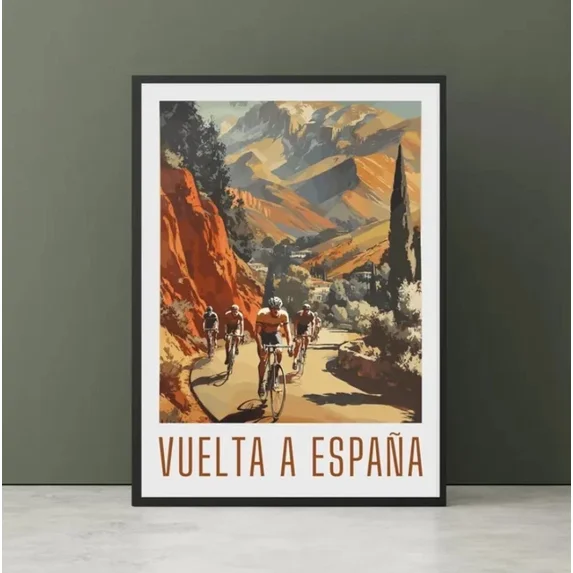 Dopaprint UNFRAMED PAPER POSTER Vintage Cycling Poster Vuelta A Espaã±A - Bike Race Wall Art ...