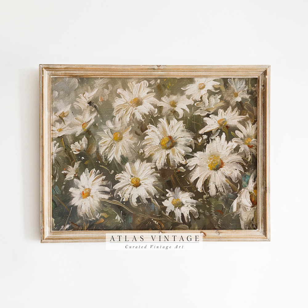 Dopaprint UNFRAMED PAPER POSTER Vintage Daisy Flower Print, Rustic ...