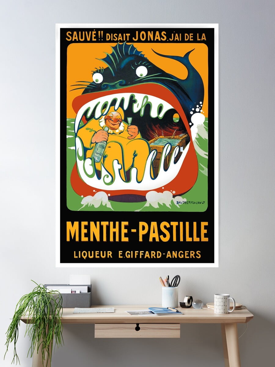 Dopaprint UNFRAMED PAPER POSTER Vintage European Advertising Menthe ...