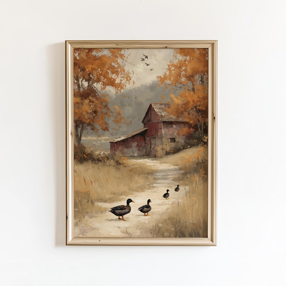 Dopaprint UNFRAMED PAPER POSTER Vintage Fall Painting, Retro Autumn ...