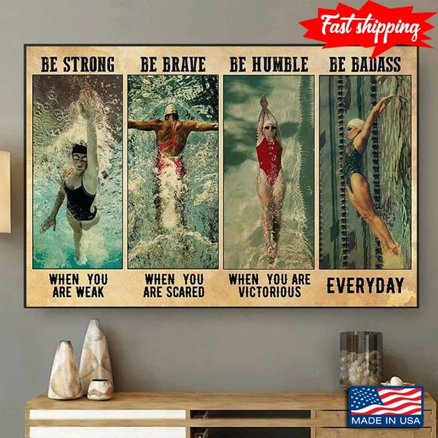 Dopaprint UNFRAMED PAPER POSTER Vintage Female Swimmers Be Strong When ...