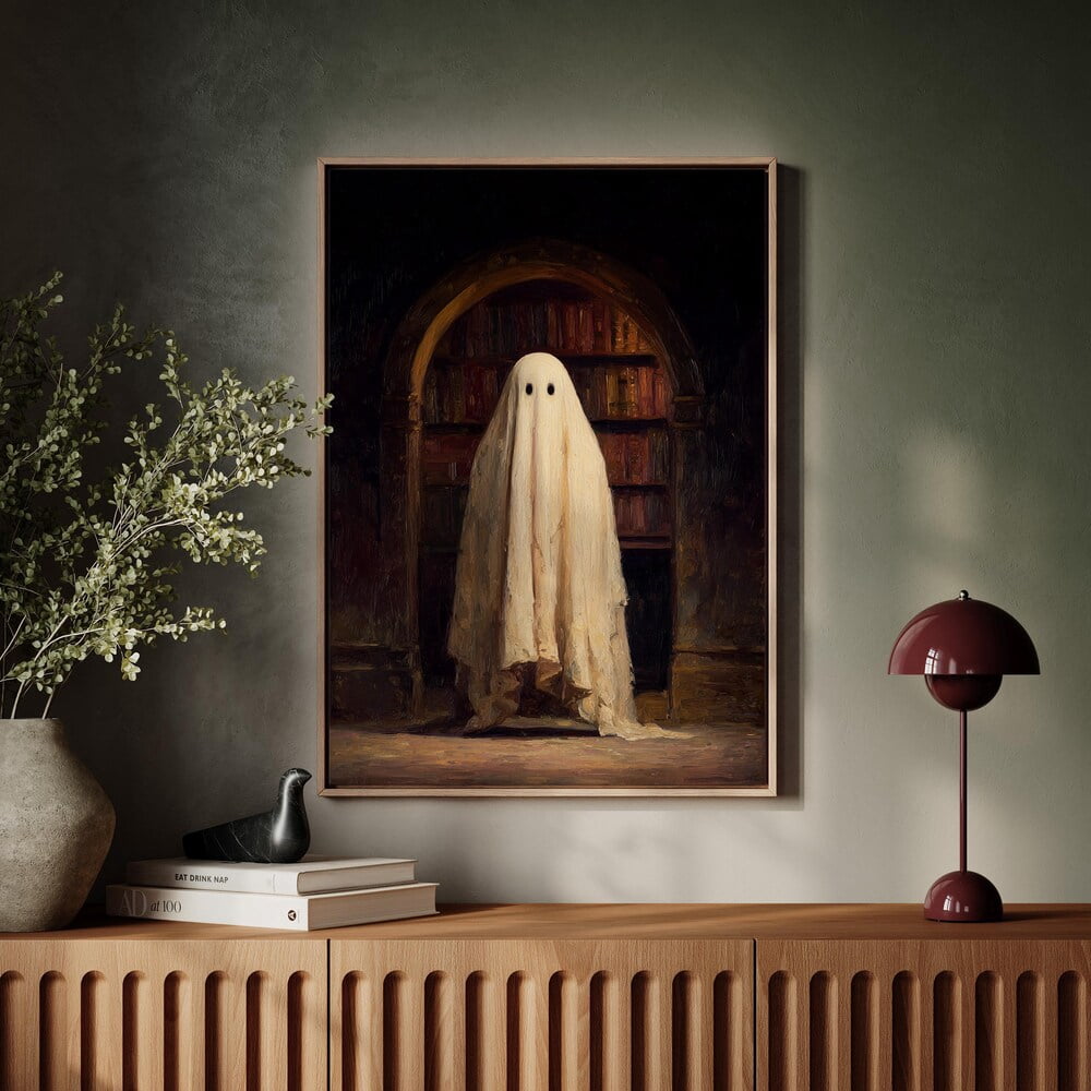 Dopaprint UNFRAMED PAPER POSTER Vintage Ghost In Library Art Gothic ...