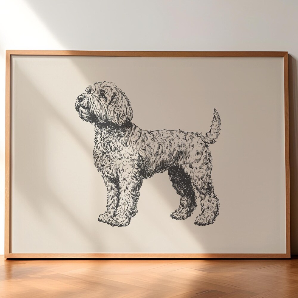 Dopaprint UNFRAMED PAPER POSTER Vintage Goldendoodle Poster, Farmhouse ...