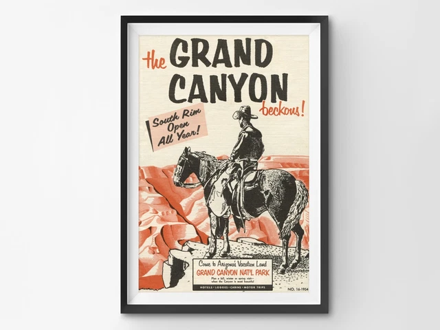 Dopaprint UNFRAMED PAPER POSTER Vintage Grand Canyon Poster - 1954 - Ad ...