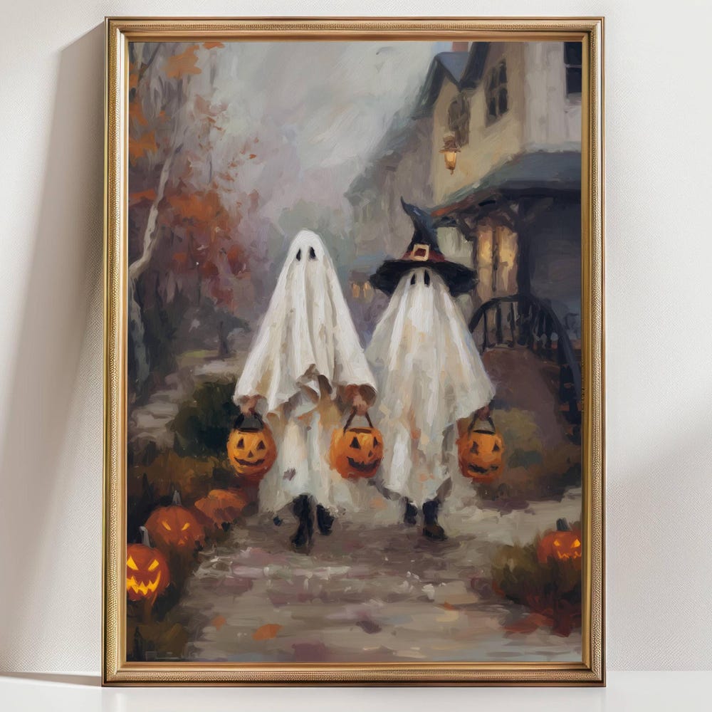 Dopaprint UNFRAMED PAPER POSTER Vintage Hal.Low.Een Ghost Art Print ...