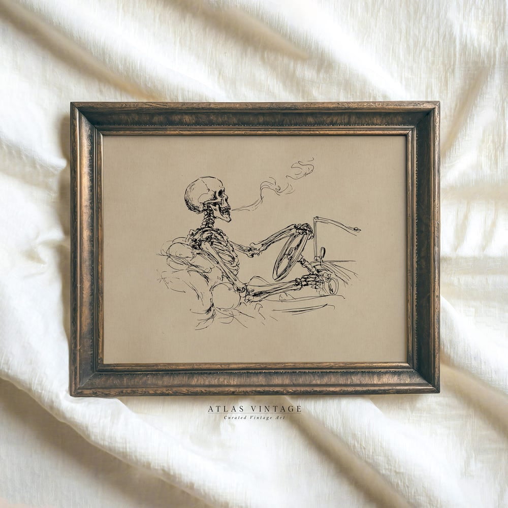 Dopaprint UNFRAMED PAPER POSTER Vintage Hal.Low.Een Skeleton Ink ...