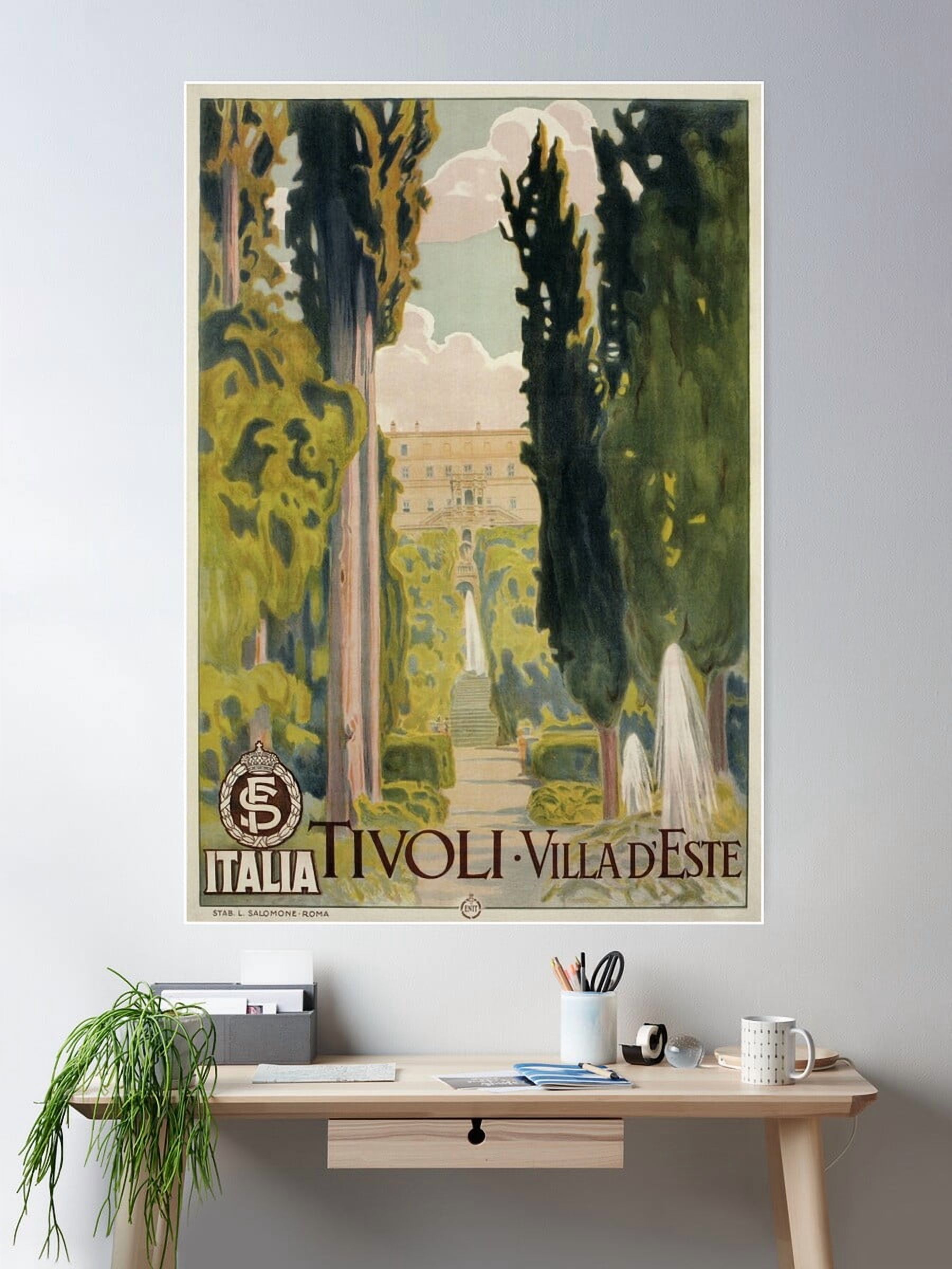 Dopaprint UNFRAMED PAPER POSTER Vintage Italian Travel Ad Tivoli Lazio ...