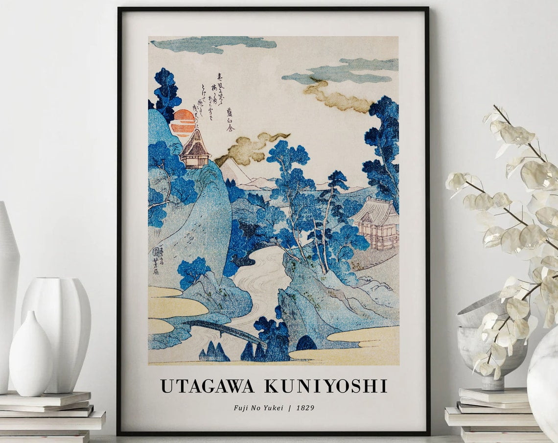 Dopaprint UNFRAMED PAPER POSTER Vintage Japanese Print, Fuji No Yukei ...