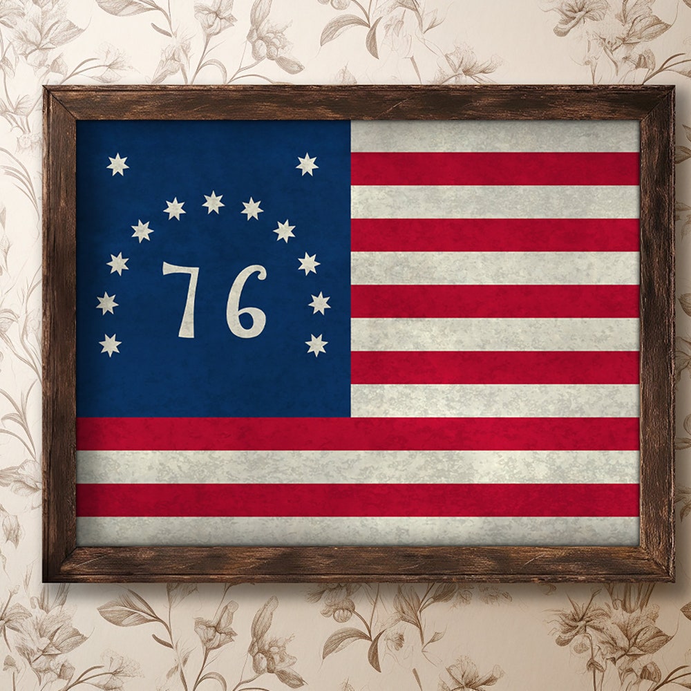 Dopaprint UNFRAMED PAPER POSTER Vintage July 4Th Art, 76 American Flag ...