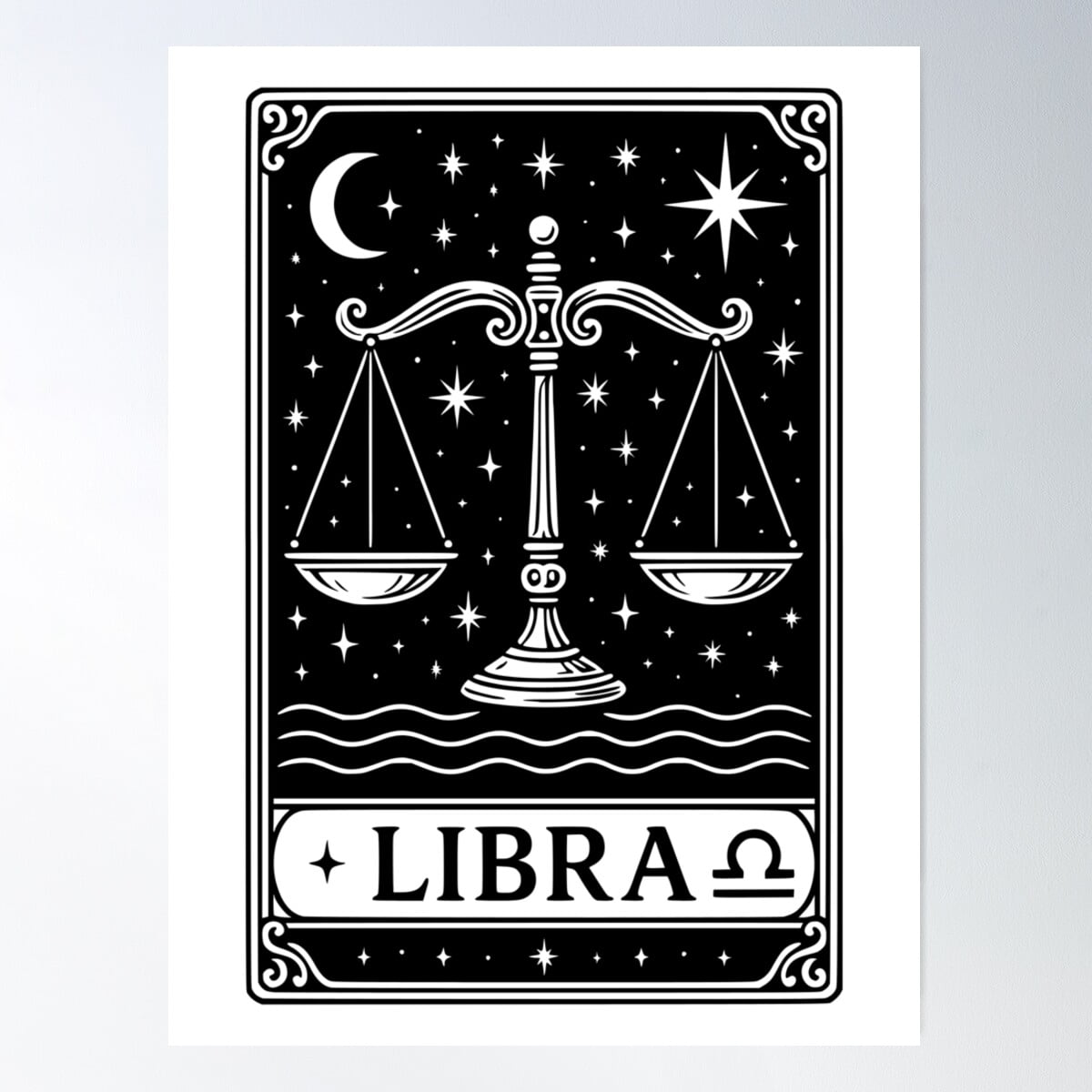 Dopaprint UNFRAMED PAPER POSTER Vintage Libra Tarot Card Poster Wall ...