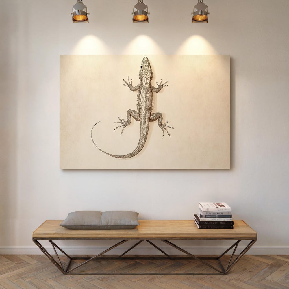 Dopaprint UNFRAMED PAPER POSTER Vintage Lizard Wall Art Minimalist ...