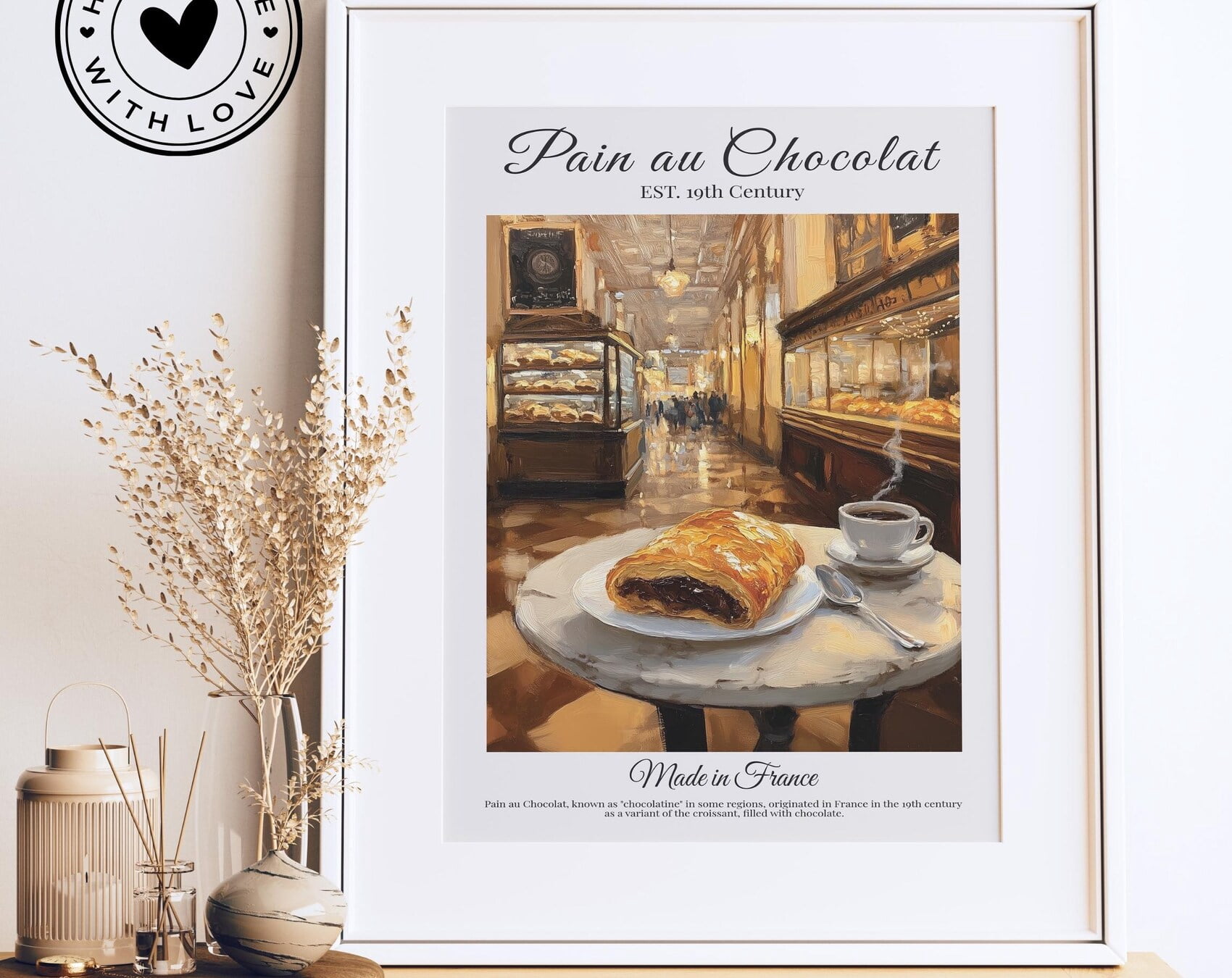 Dopaprint UNFRAMED PAPER POSTER Vintage Pain Au Chocolate Poster French ...