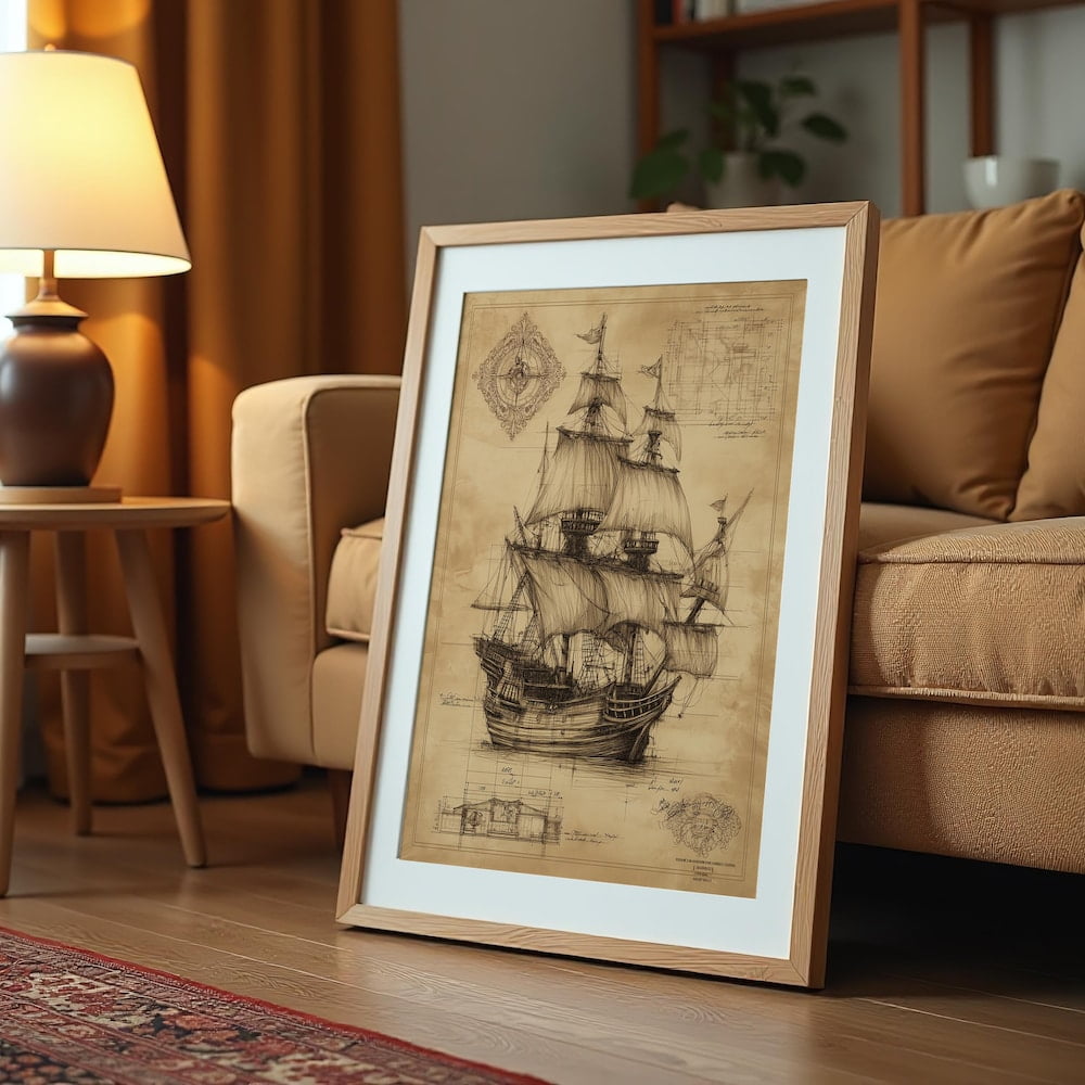 Dopaprint UNFRAMED PAPER POSTER Vintage Pirate Ship Poster Vintage ...