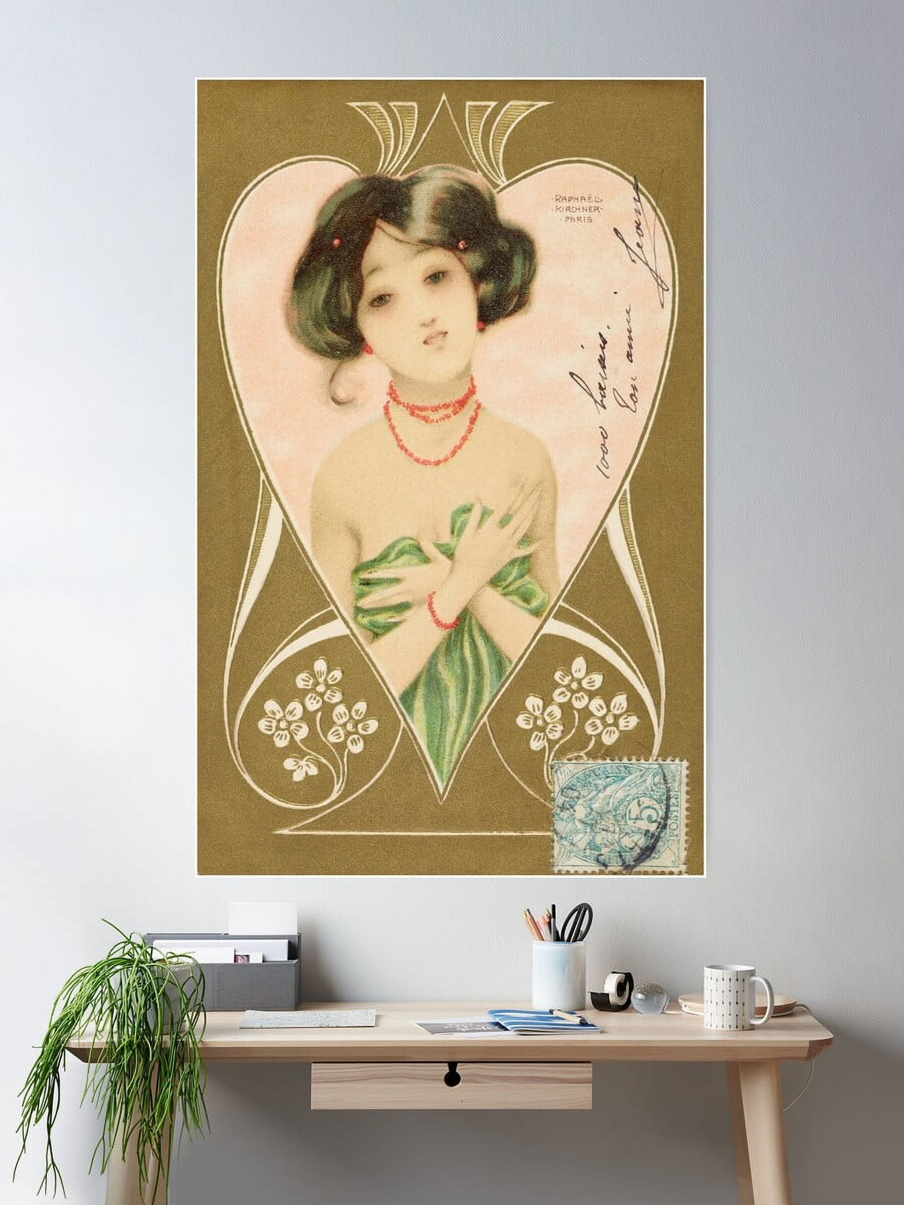 Dopaprint UNFRAMED PAPER POSTER Vintage Postcard - Raphael Kirchner (1876 - 1917) Poster Wall ...