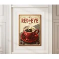 Dopaprint UNFRAMED PAPER POSTER Vintage Red Eye Coffee Poster, Retro ...
