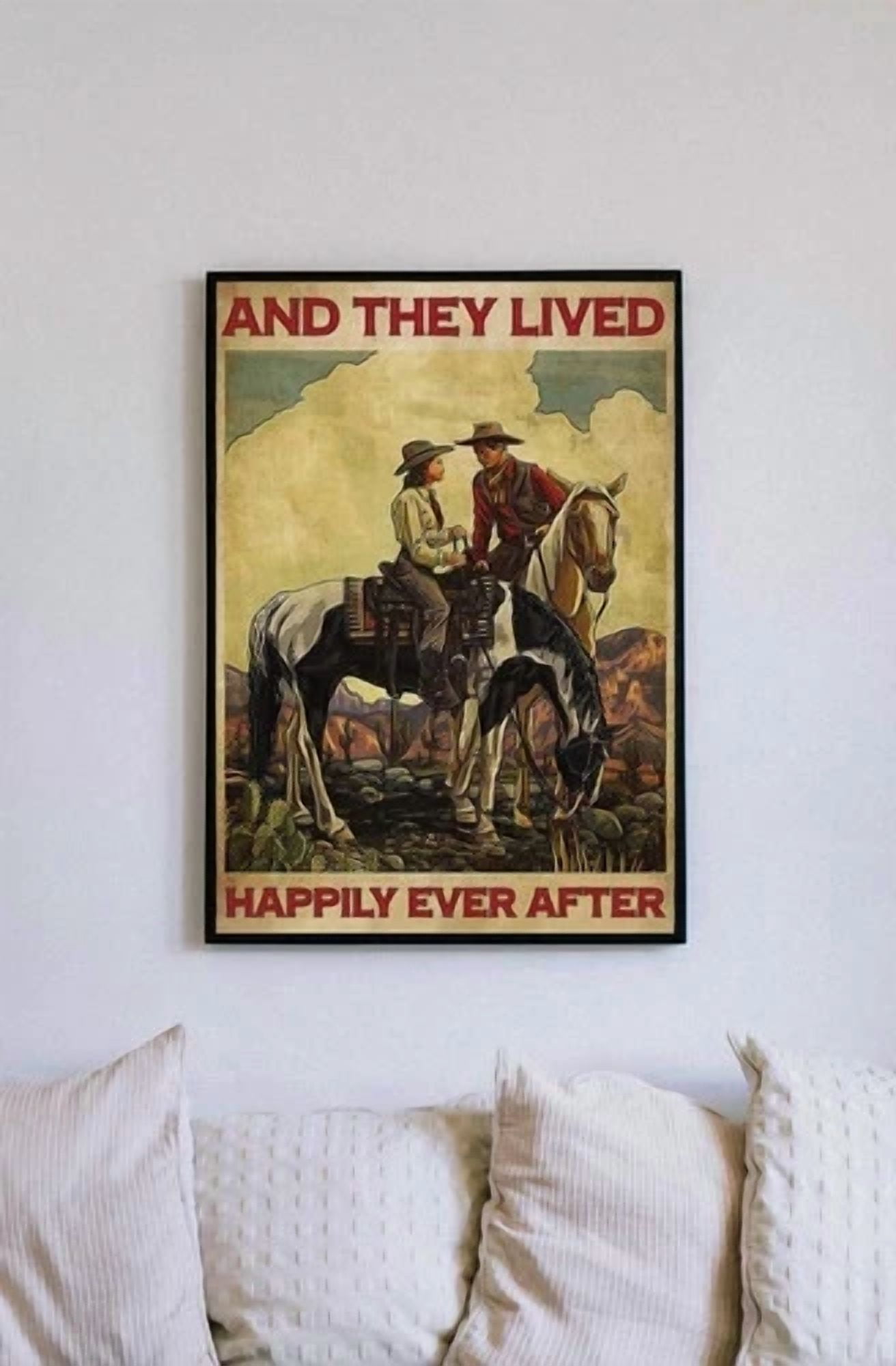 Dopaprint UNFRAMED PAPER POSTER Vintage Retro Couple Poster- Cowboy And ...