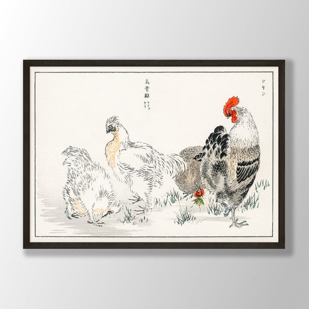 Dopaprint UNFRAMED PAPER POSTER Vintage Rooster Poster, Japanese Art ...