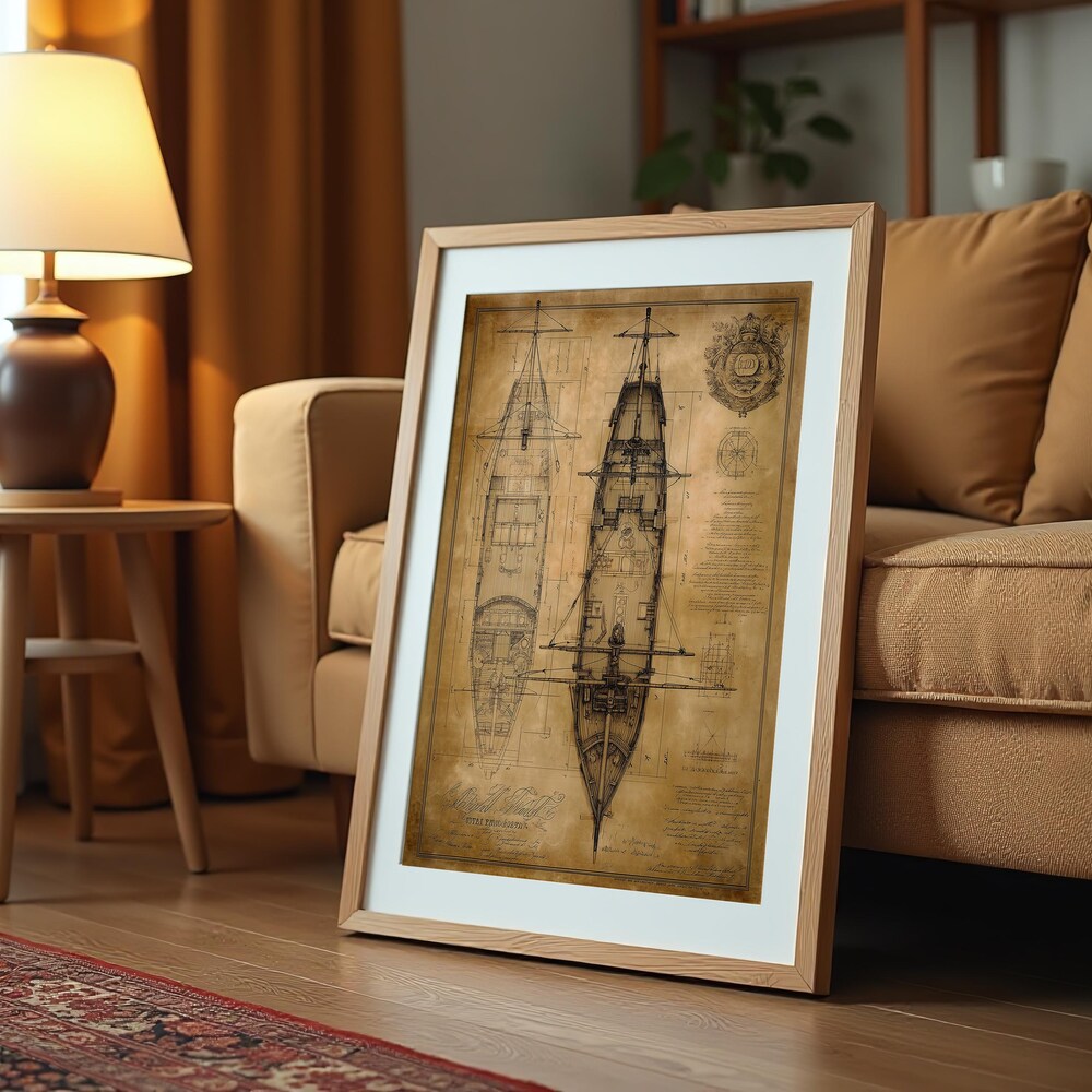 Dopaprint UNFRAMED PAPER POSTER Vintage Sailing Ship Poster Vintage ...