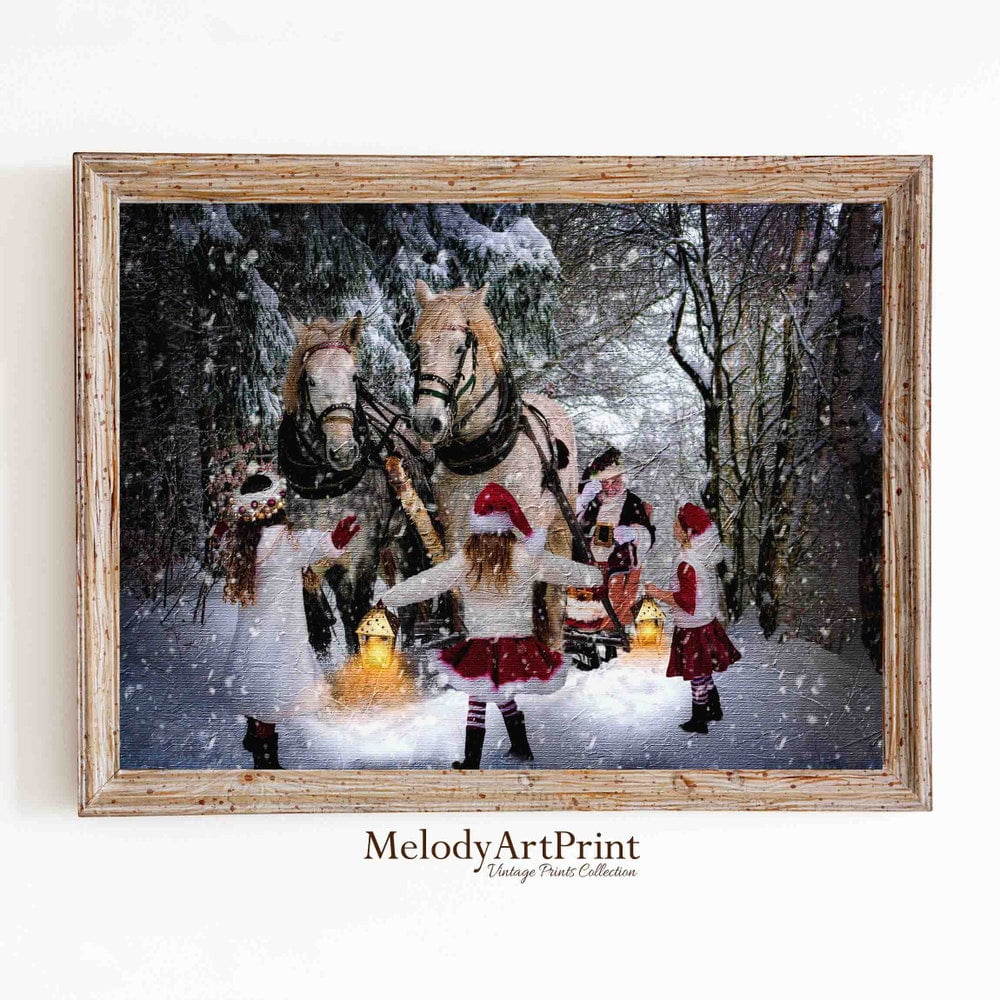 Dopaprint UNFRAMED PAPER POSTER Vintage San.Ta Claus Print, Farmhouse ...