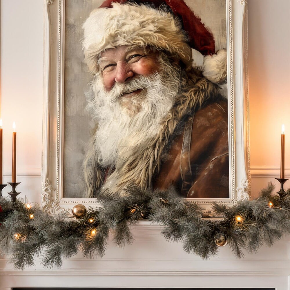 Dopaprint UNFRAMED PAPER POSTER Vintage San.Ta Portrait Wall Art, Neutral Drawing San.Ta Poster ...