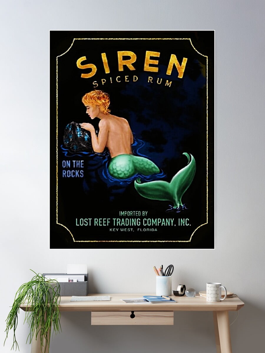 Dopaprint UNFRAMED PAPER POSTER Vintage Siren Mermaid Lost Reef Key ...