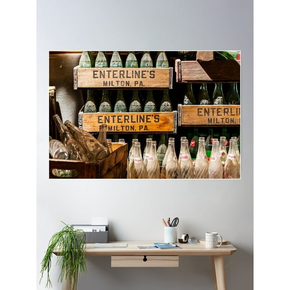Dopaprint UNFRAMED PAPER POSTER Vintage Soda Bottles And Crates Poster ...