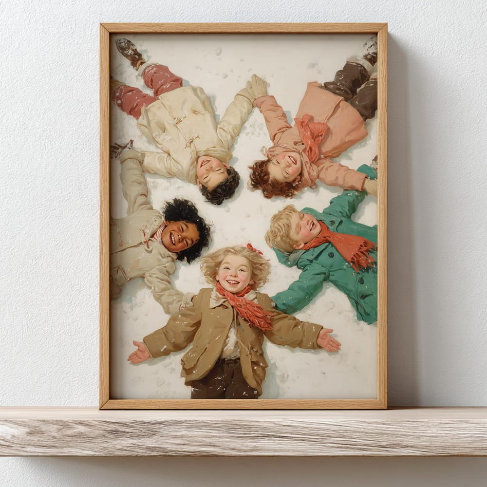 Dopaprint UNFRAMED PAPER POSTER Vintage Style Winter Nursery Print ...