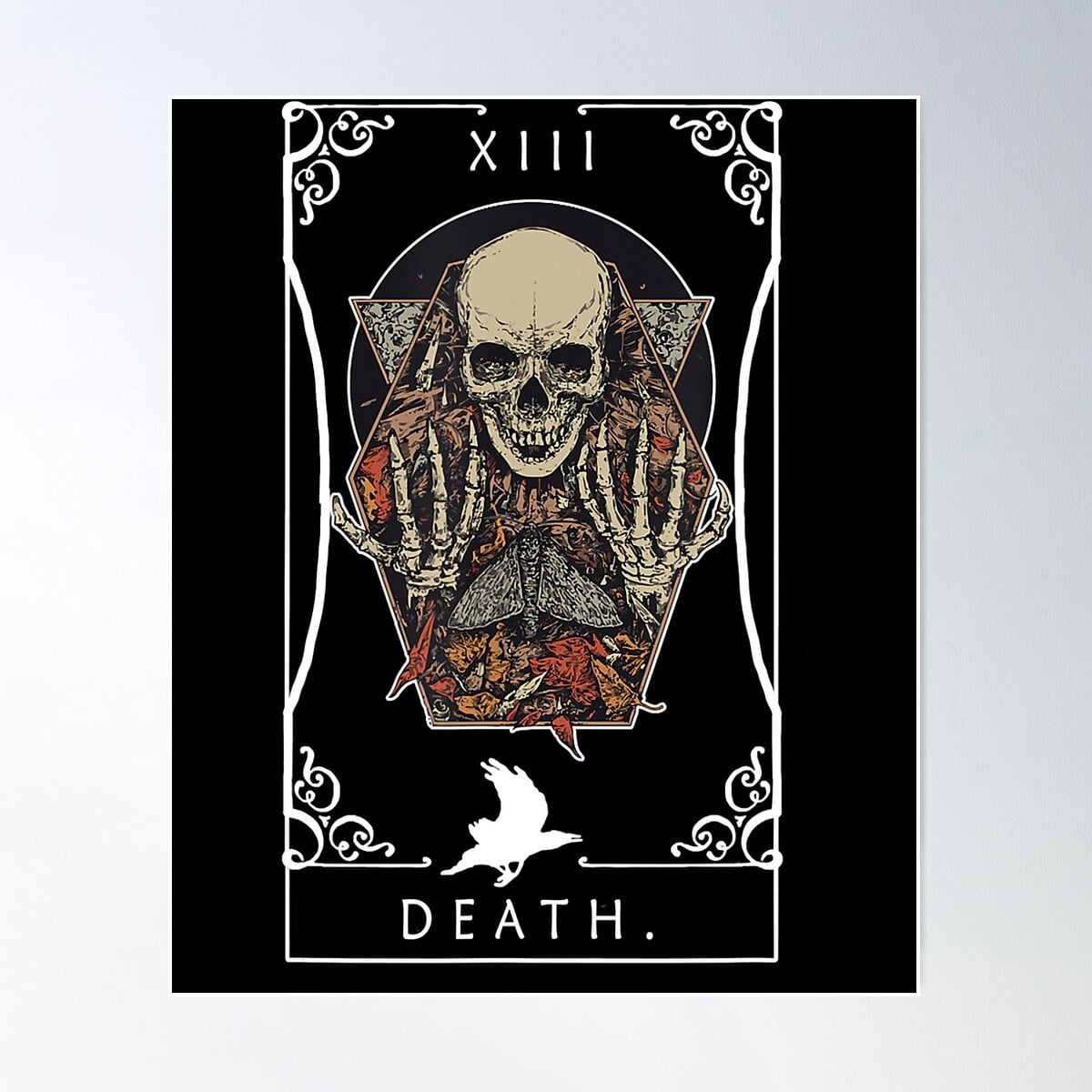 Dopaprint UNFRAMED PAPER POSTER Vintage Tarot Card, Death Card, Skull ...