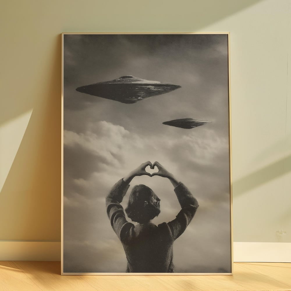 Dopaprint UNFRAMED PAPER POSTER Vintage Ufo Wall Art Surreal Retro Sci ...