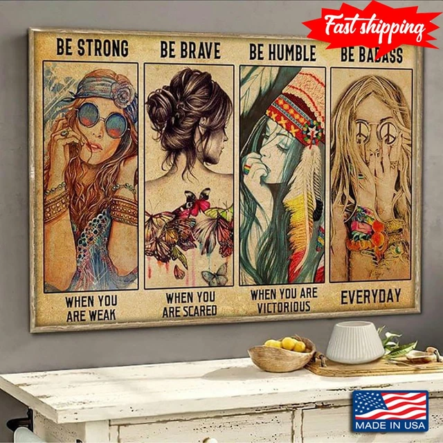 Dopaprint UNFRAMED PAPER POSTER Vintage Unique Girls Be Strong When You ...