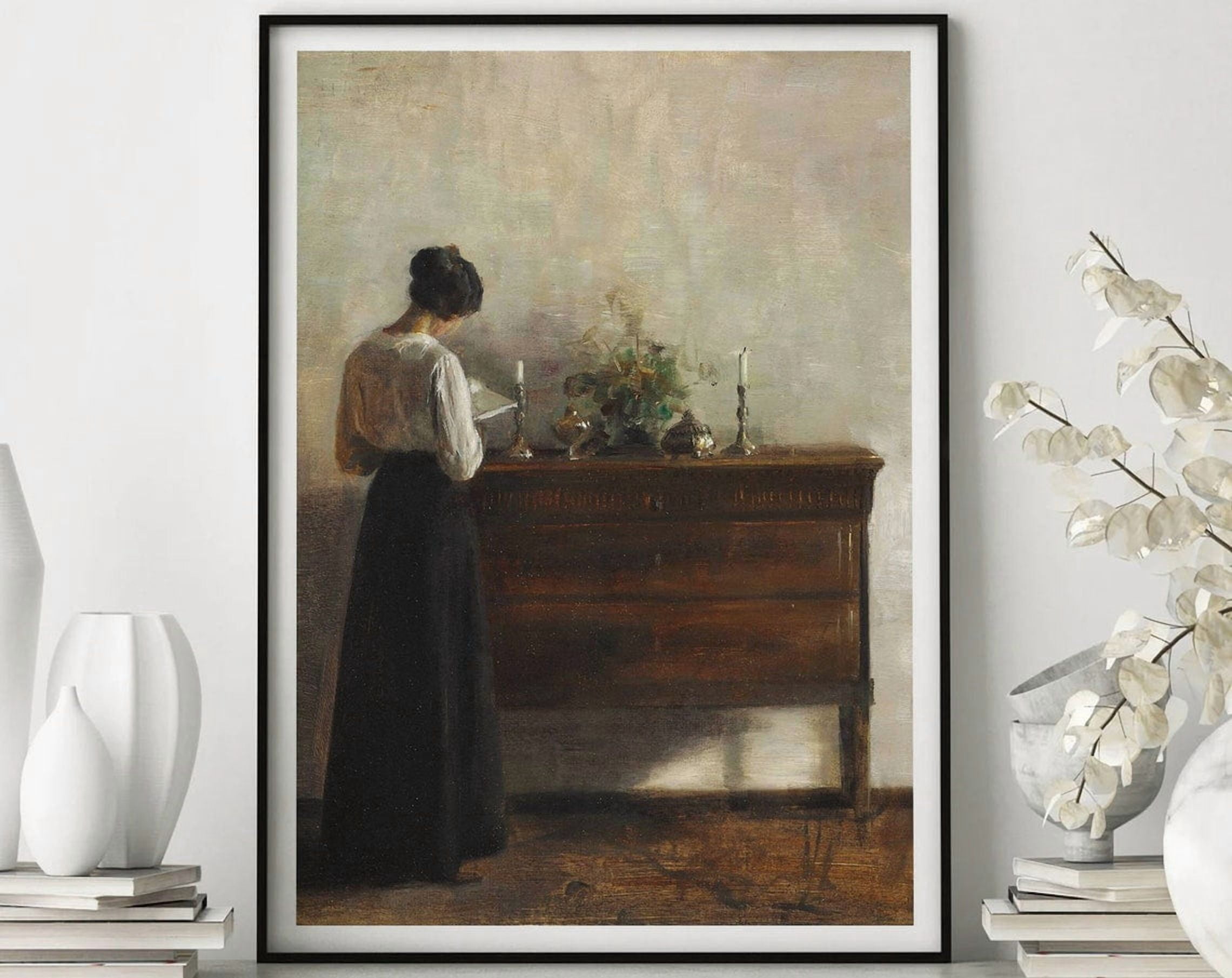 Dopaprint UNFRAMED PAPER POSTER Vintage Woman Portrait Painting, Woman ...