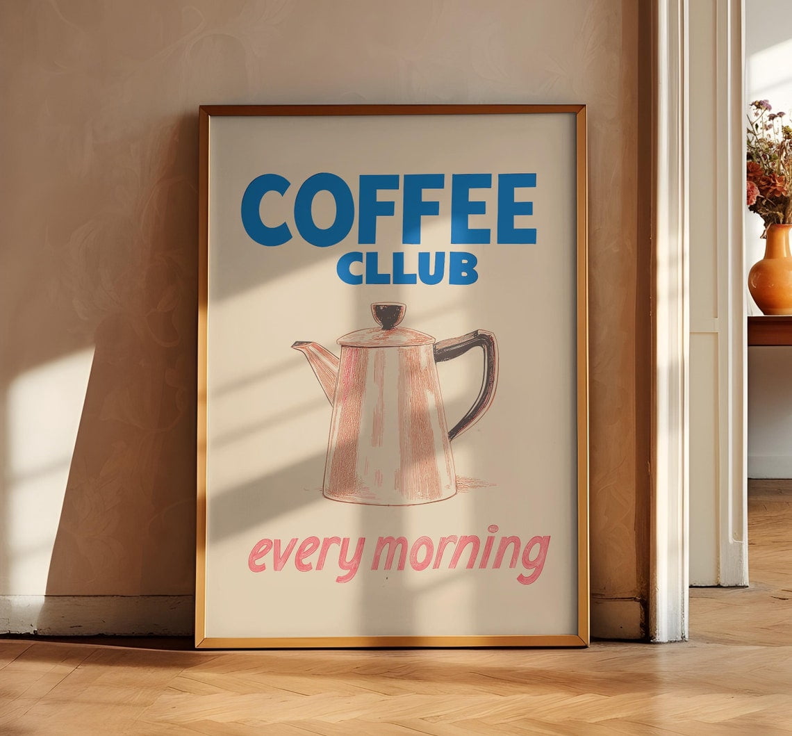 Dopaprint UNFRAMED PAPER POSTER Wall Art, Coffee Club Print, Cute ...