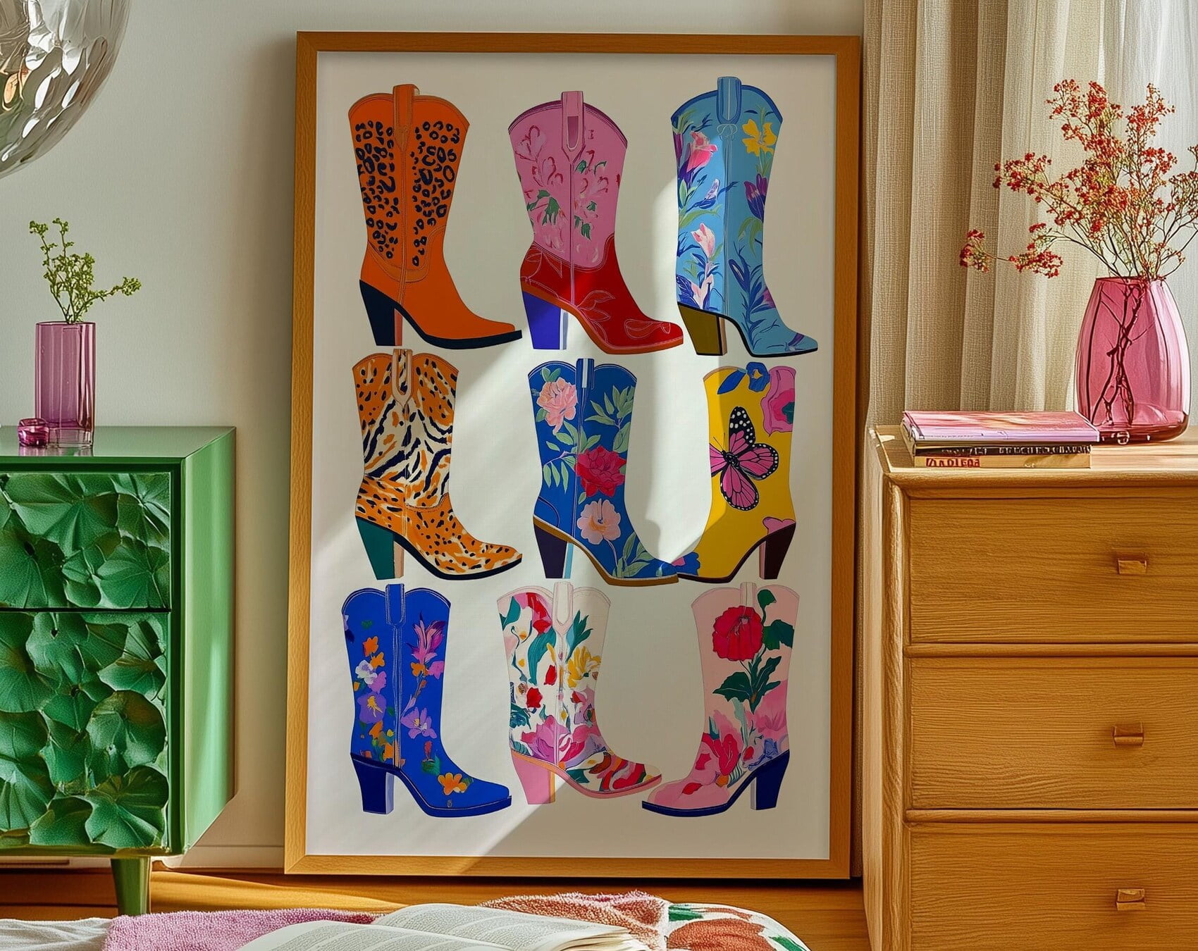 Dopaprint UNFRAMED PAPER POSTER Wall Art, Cowgirl Art, Colorful Cowboy ...