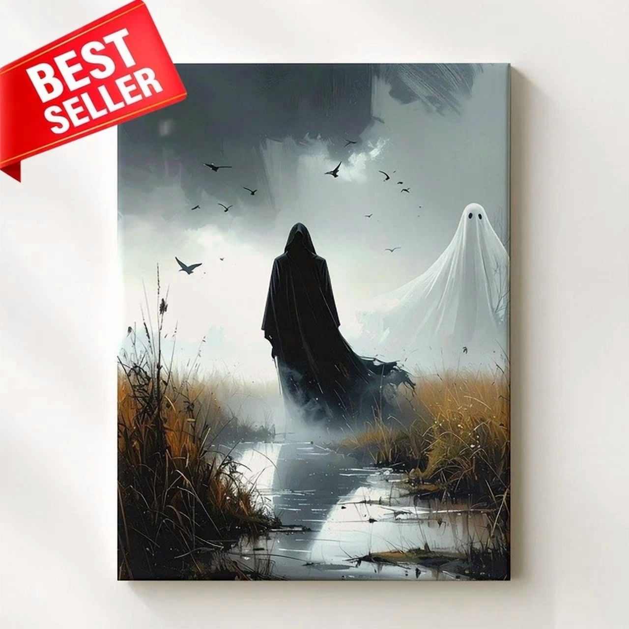 Dopaprint UNFRAMED PAPER POSTER Wall Art Lone Ghost Misty Field ...