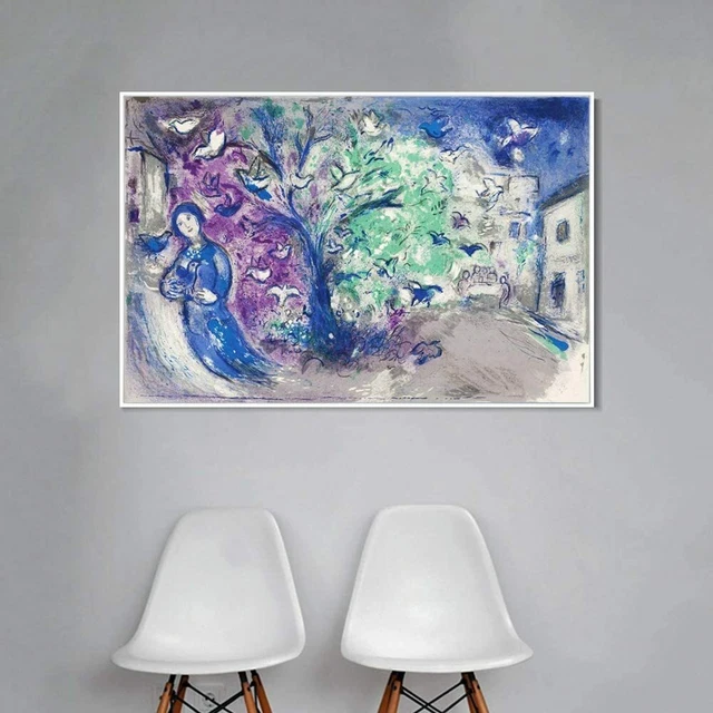 Dopaprint UNFRAMED PAPER POSTER Wall Art Tree And Bird By Marc Chagall ...