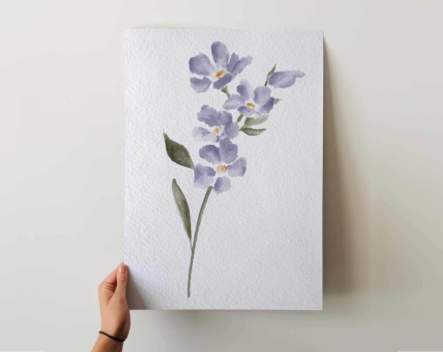 Dopaprint UNFRAMED PAPER POSTER Watercolor Style Forget Me Not Flower ...