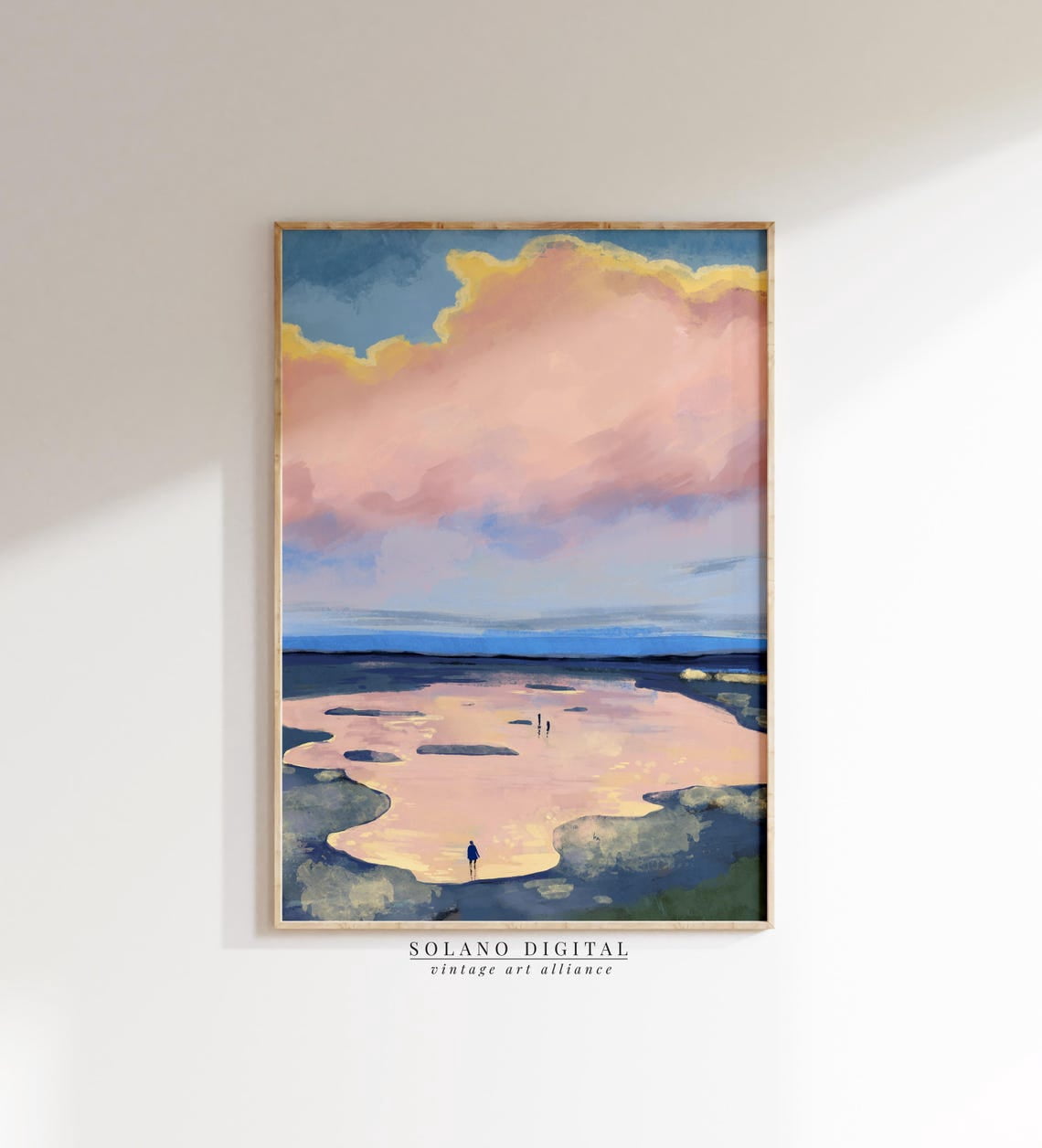 Dopaprint UNFRAMED PAPER POSTER Watercolor Style Minimal Wall Art Blue ...