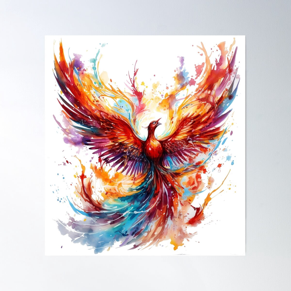 Dopaprint UNFRAMED PAPER POSTER Watercolour Mighty Phoenix Poster Wall ...
