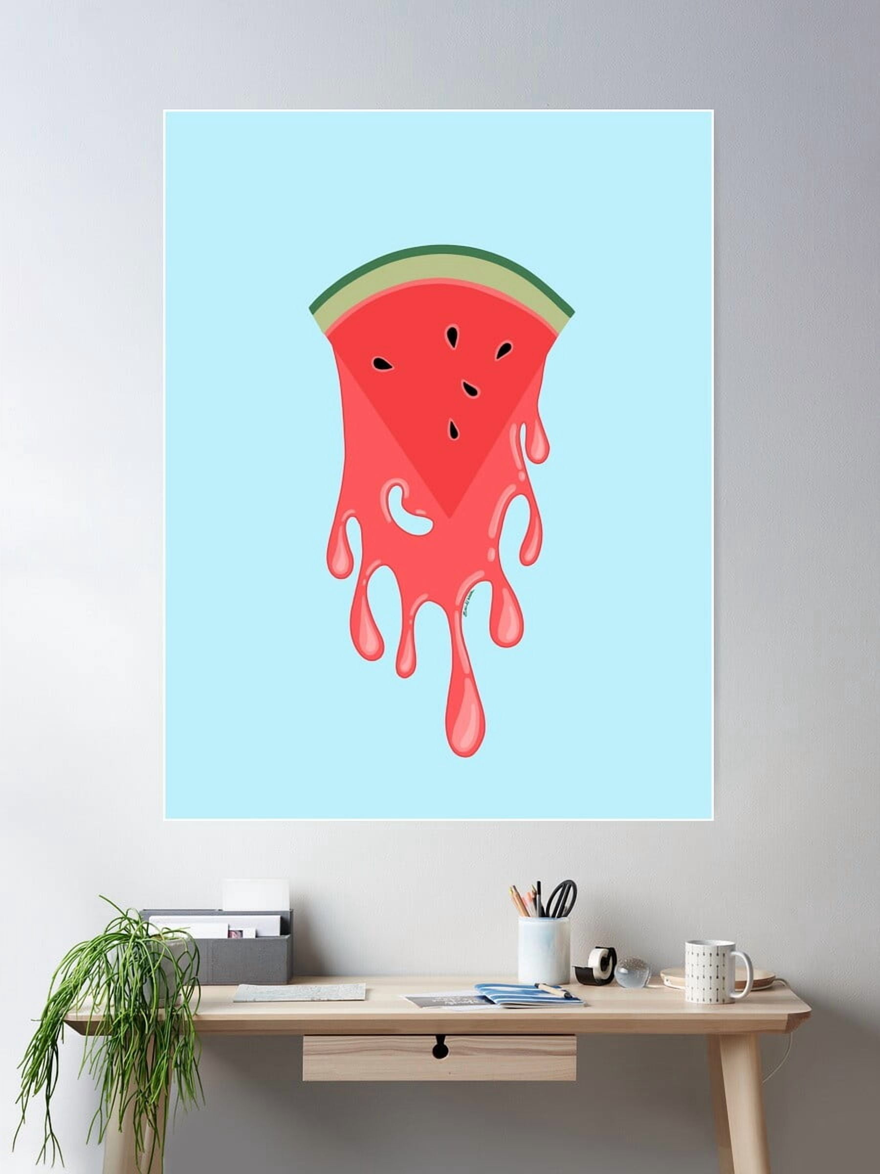 Dopaprint UNFRAMED PAPER POSTER Watermelon Drip Poster Wall Art, Modern ...