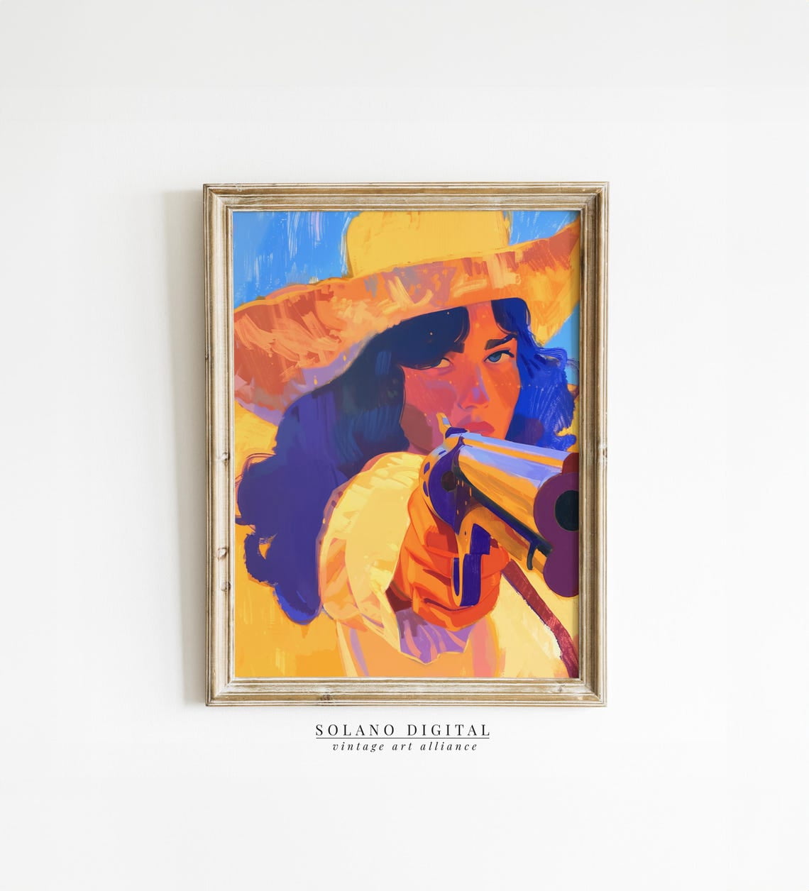 Dopaprint UNFRAMED PAPER POSTER Western Wall Art Cowgirl Painting Print ...