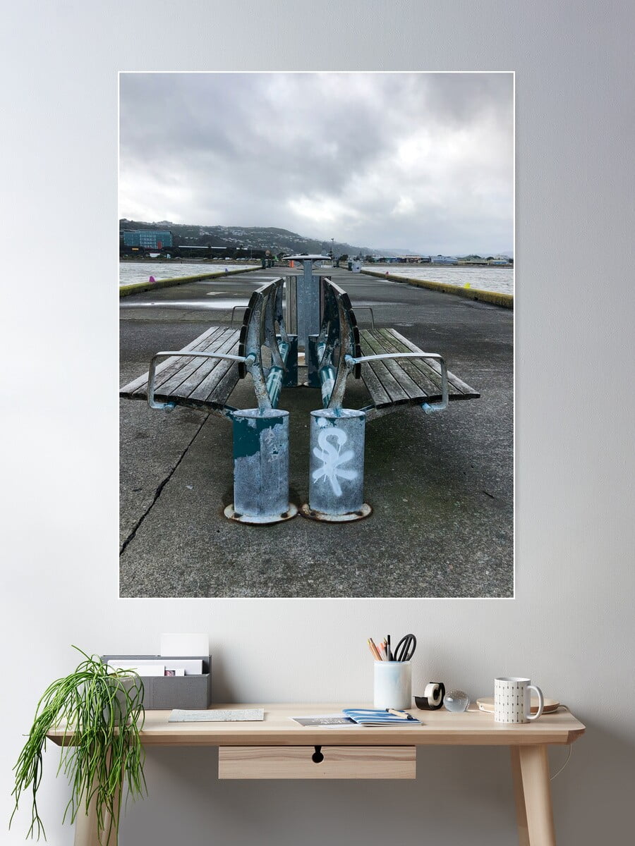 Dopaprint UNFRAMED PAPER POSTER Wharf Park Bench Seats Poster Wall Art ...