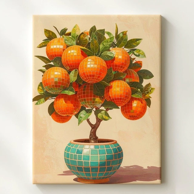 Dopaprint UNFRAMED PAPER POSTER Whimsical Orange Tree Postersurreal ...
