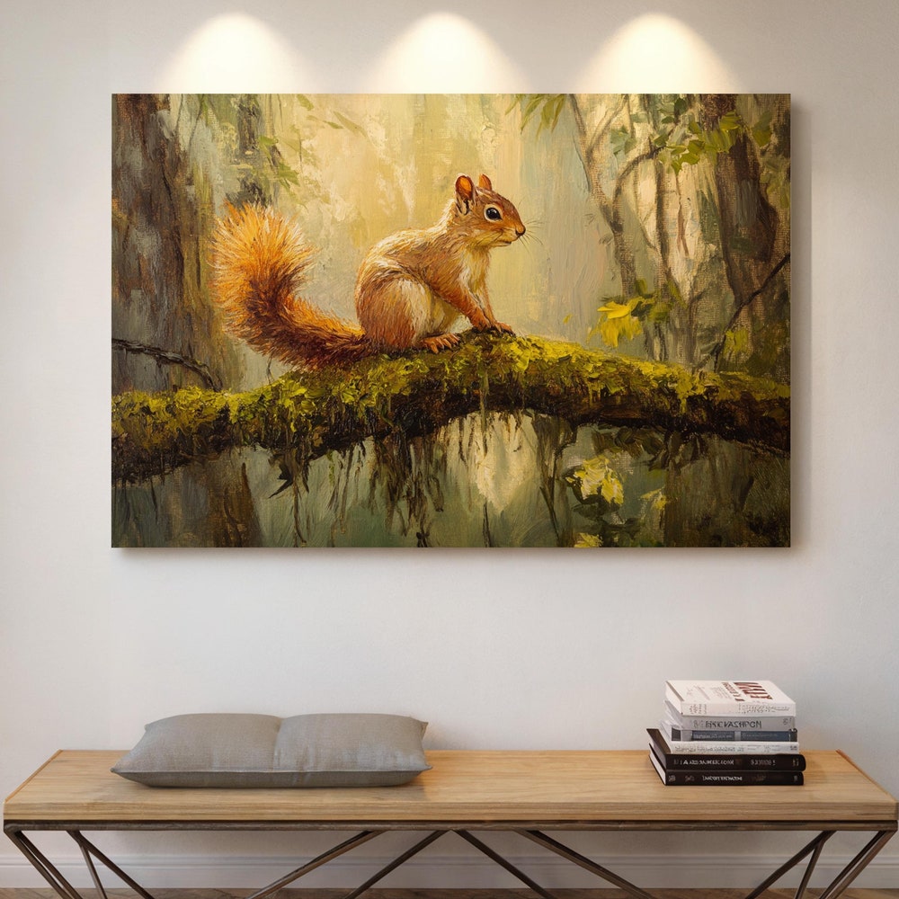 Dopaprint UNFRAMED PAPER POSTER Whimsical Red Squirrel Poster Wall Art ...