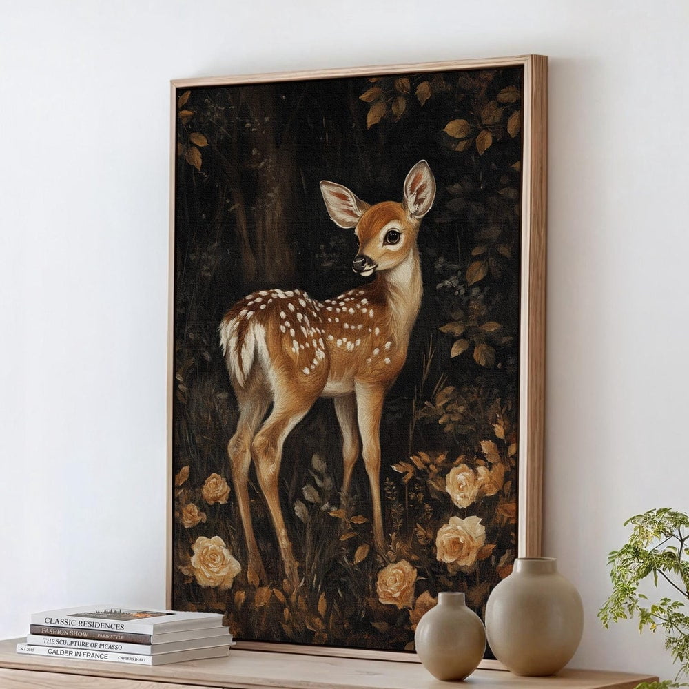 Dopaprint UNFRAMED PAPER POSTER Whimsical Woodland Fawn Poster Wall Art ...