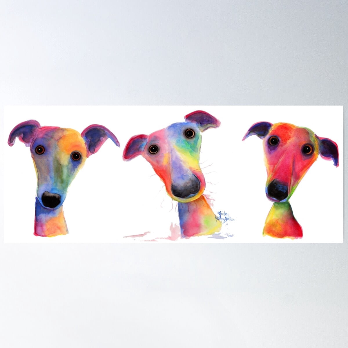 Dopaprint UNFRAMED PAPER POSTER Whippet - Greyhound Print ' The Wacky ...