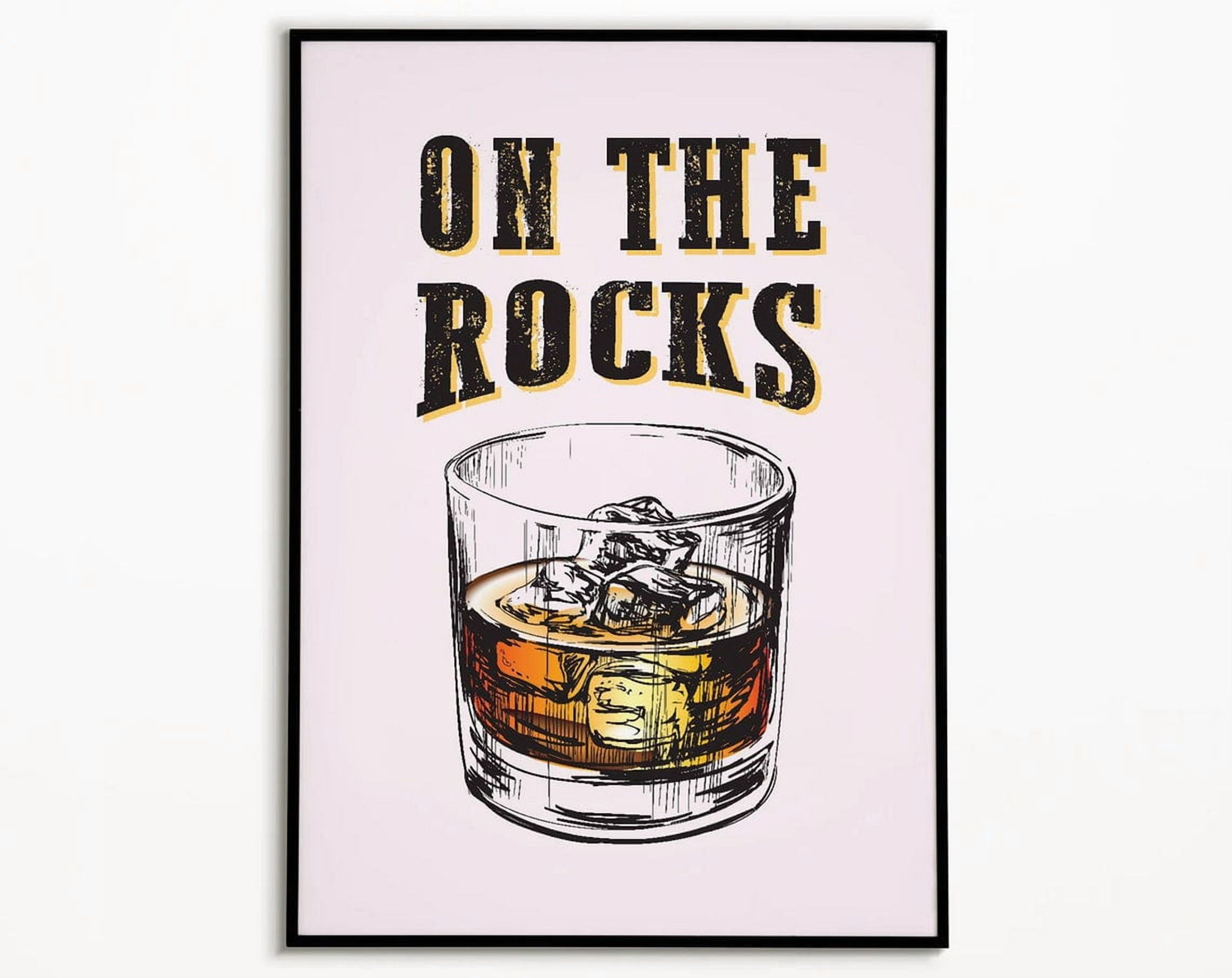 Dopaprint UNFRAMED PAPER POSTER Whiskey Print, On The Rocks Print, Bar ...